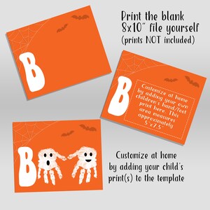 Boo Halloween Handprint Keepsake Ghost Footprint Art | Etsy