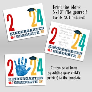 Kindergarten Graduation Sign, Handprint Art, DIY Kid Craft, 2024 ...