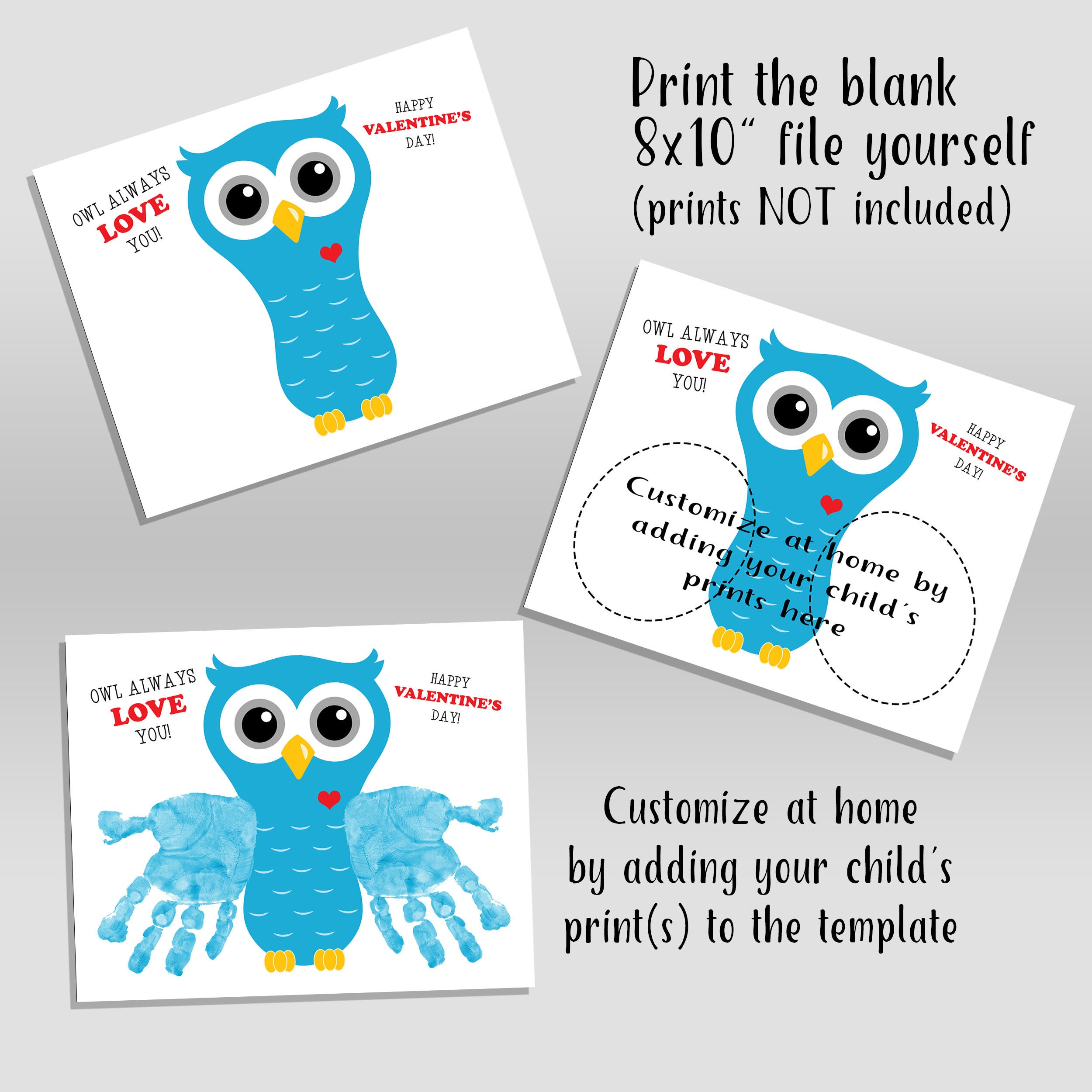 Handprint Art Valentine's Day Craft for Toddlers Owl - Etsy