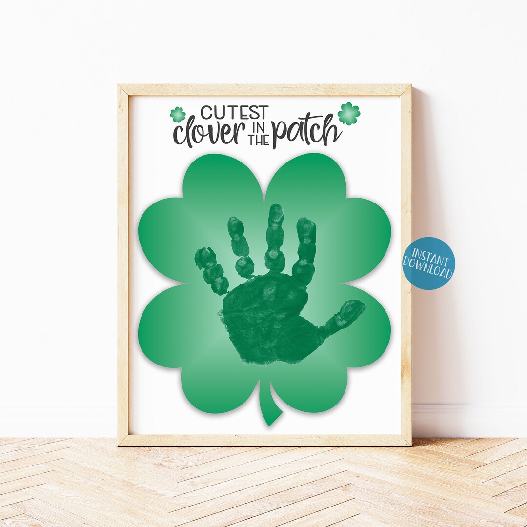 St Patrick's Day Handprint Art Cutest Clover Handprint - Etsy