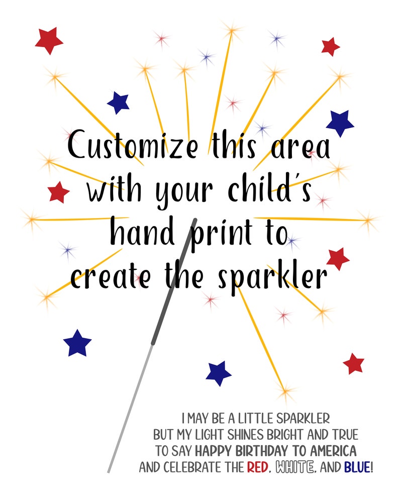 Sparkler Handprint Art, Baby First 4th of July Handprint Craft ...