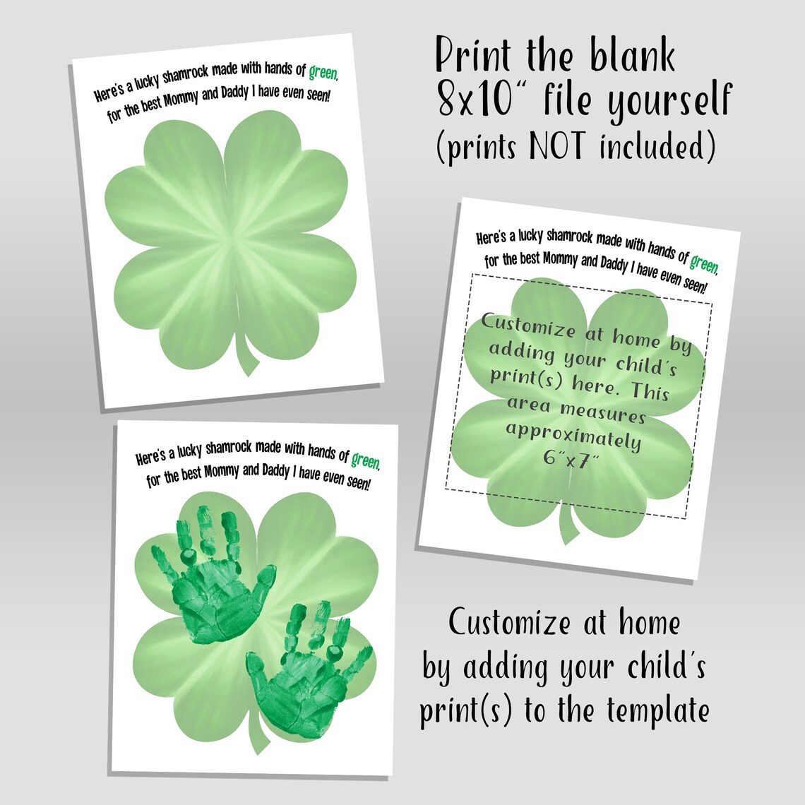 St Patrick's Day Handprint Craft Lucky Shamrock Handprint - Etsy