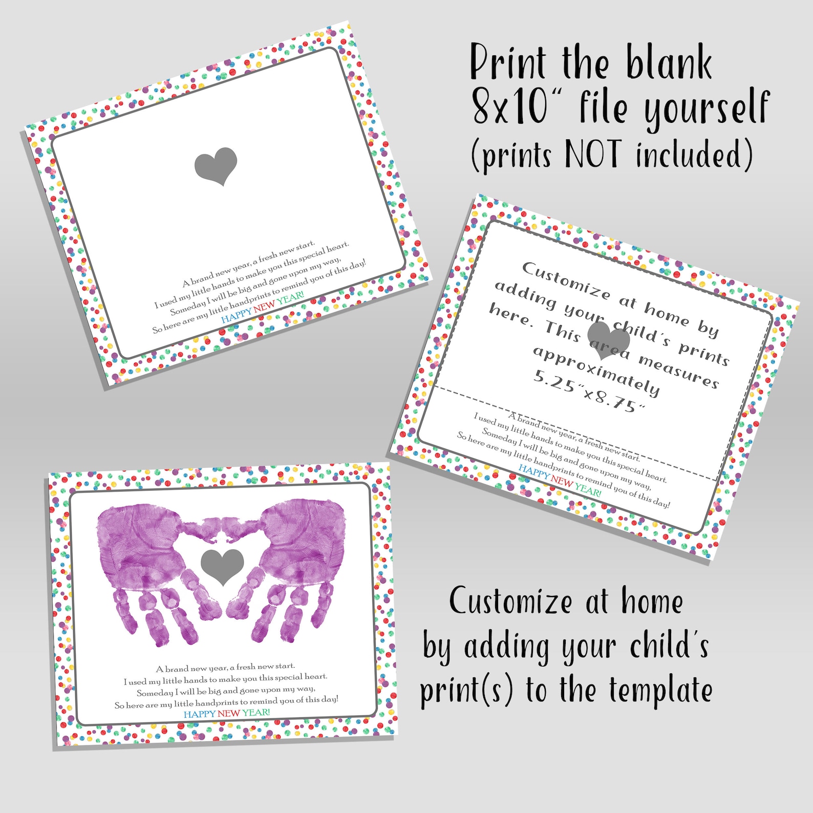 New Year's Handprint Art New Year Poem for Toddlers New - Etsy