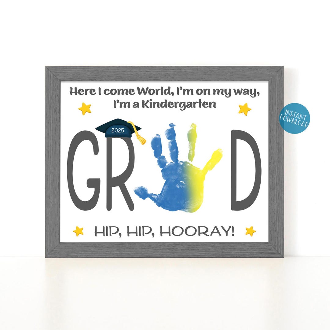 Kindergarten Graduation Keepsake, Handprint Art, DIY Kid Craft ...