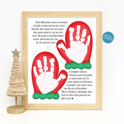 Christmas Handprint Poem Handprint Art Project for Toddlers - Etsy