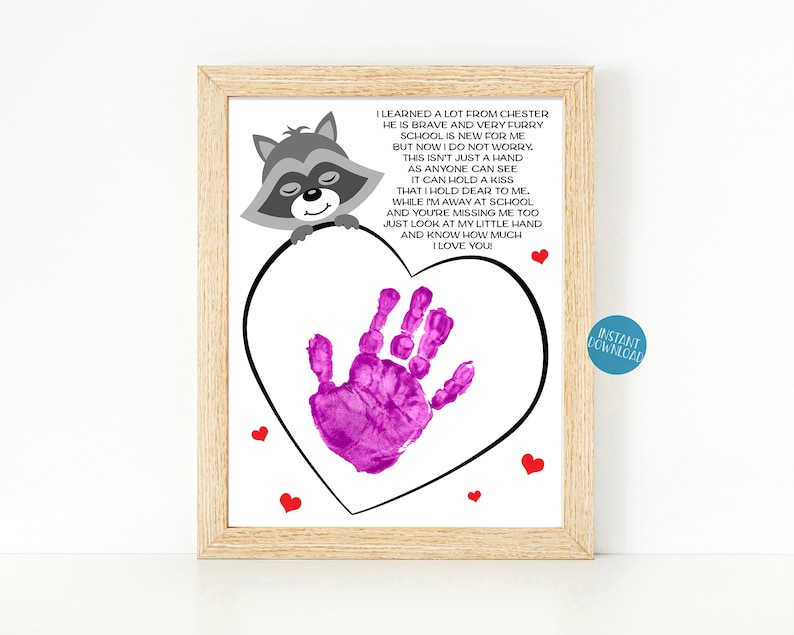 The Kissing Hand First Day of School Craft for Kids, Back to School ...