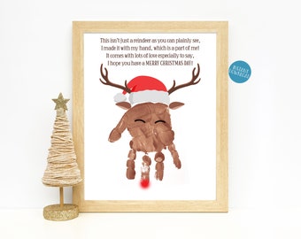 Cutest Reindeer of All Handprint Art, Christmas Xmas Handprint Craft ...