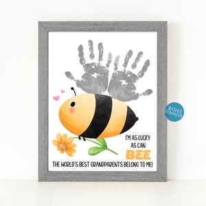 Grandparents Day Gift Bee Handprint Craft, Grandparent Handprint Art ...