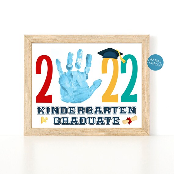 Kindergarten Graduation Sign Handprint Art DIY Kid Craft - Etsy