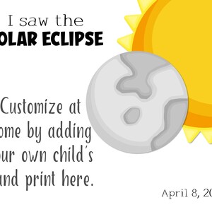 Solar Eclipse 2024 Handprint Craft for Kids, Science Craft for School ...