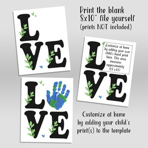 LOVE Handprint Craft, Earth Day Activity for Kids, Earth Day Printable ...