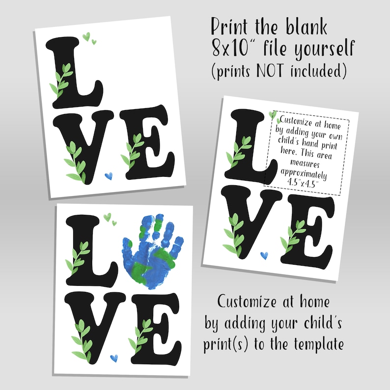 LOVE Handprint Craft, Earth Day Activity for Kids, Earth Day Printable ...