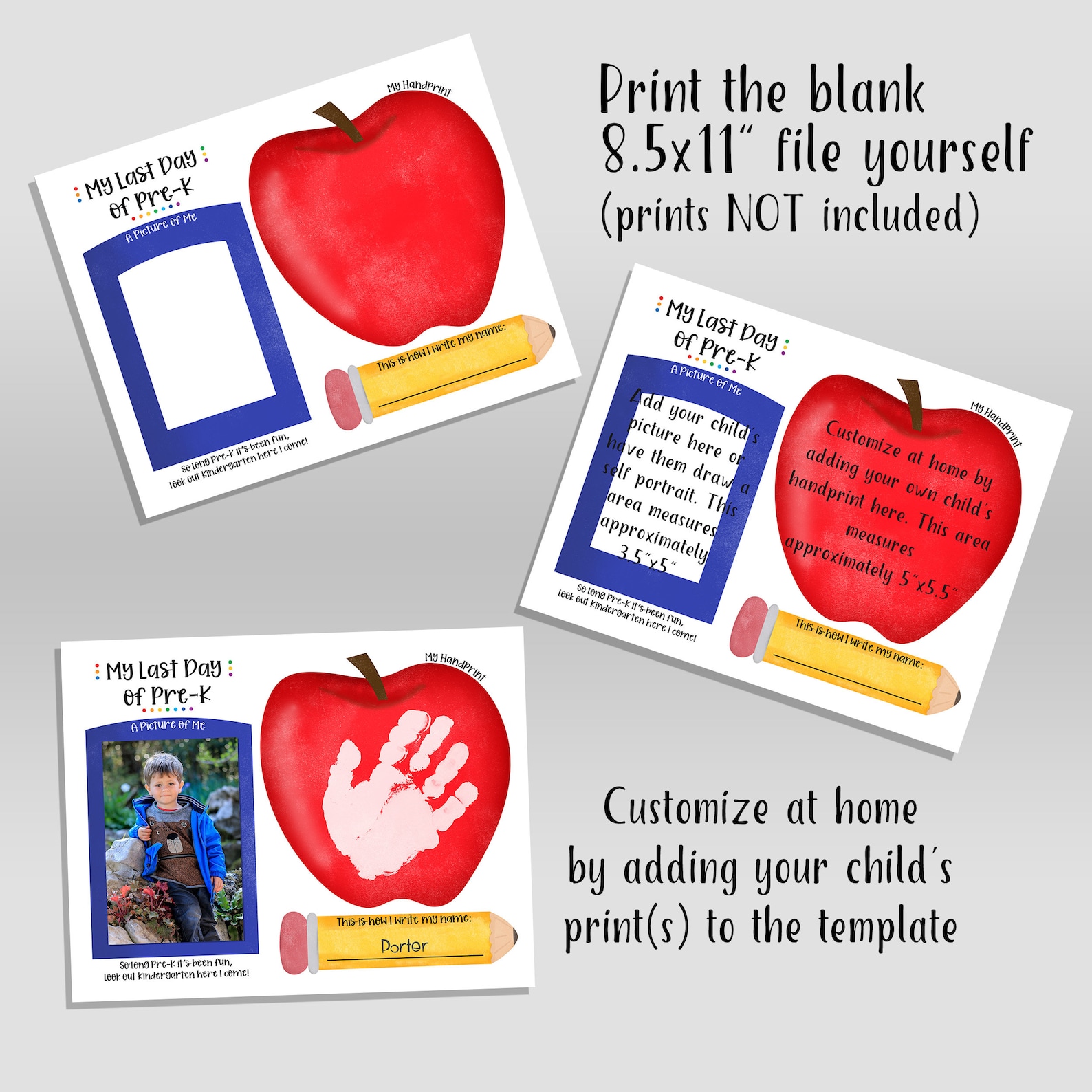 Last Day of Prek, Last Day of School Memory Scrapbook Page, Printable ...