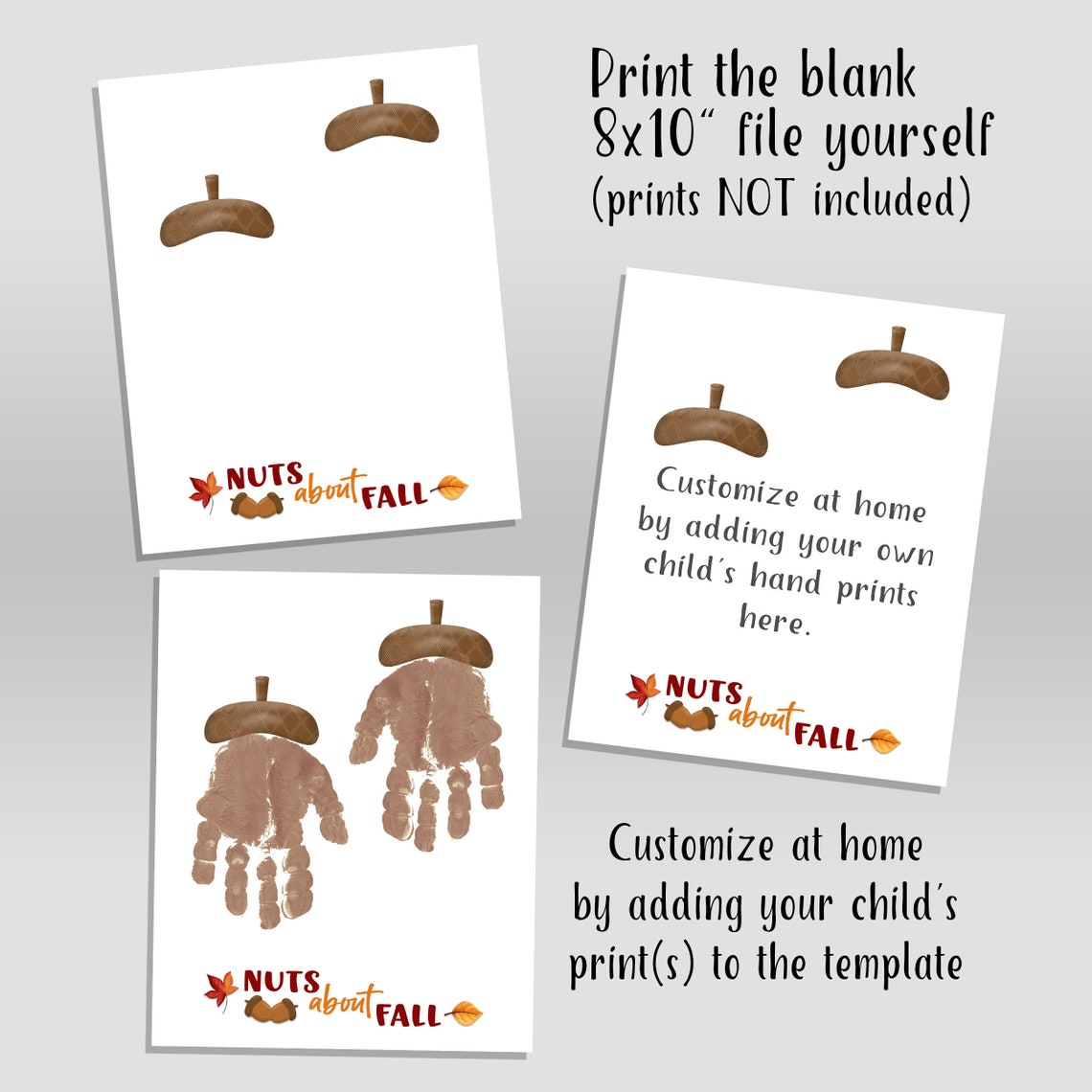 Nuts About Fall Handprint Art Autumn Handprint Craft Toddler - Etsy