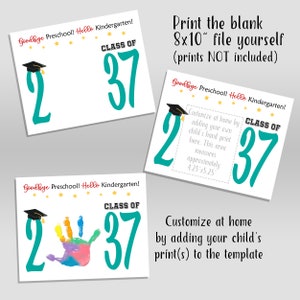 Preschool Graduation Sign, Handprint Art, DIY Kid Craft, Class of 2037 ...