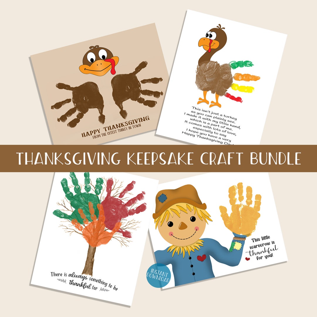 Thanksgiving Handprint Art Bundle, Handprint Craft for Kids, Daycare ...