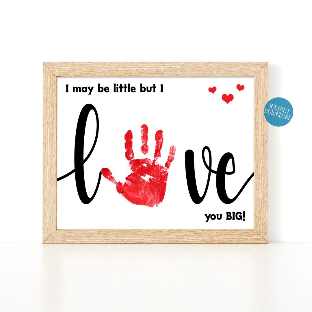 Valentine's Day Handprint Art, Kids Handprint Craft, Printable ...