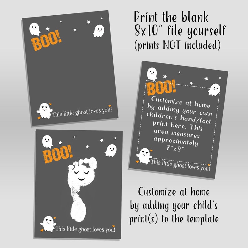 Ghost Handprint Art This Little Ghost Loves You Baby - Etsy