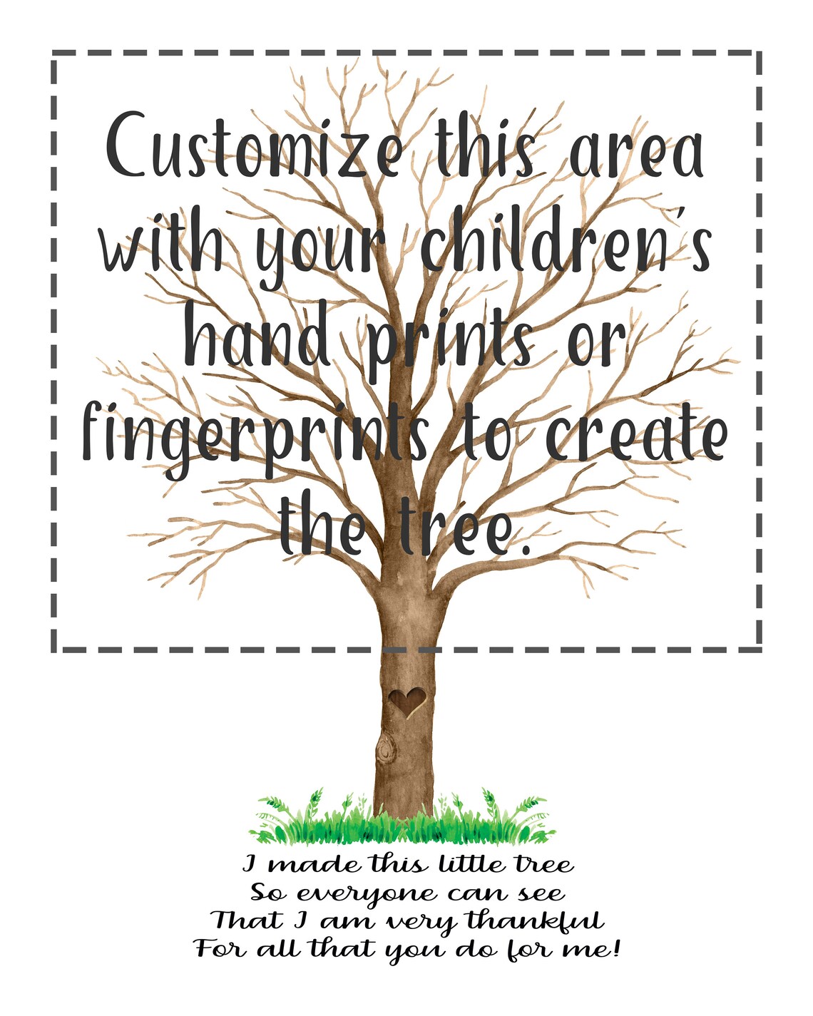 Thanksgiving Kid Craft, Handprint Tree Art, Gift for Mom, Handprint ...