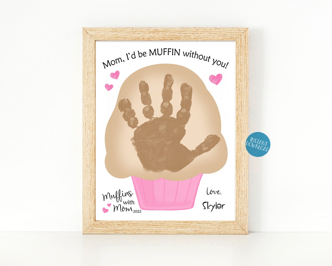 Muffins With Mom Printable Handprint Art for Mom Mothers Day - Etsy