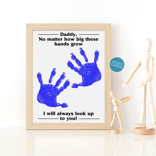 Gift for Dad From Child Handprint Art Birthday Gift Dad - Etsy
