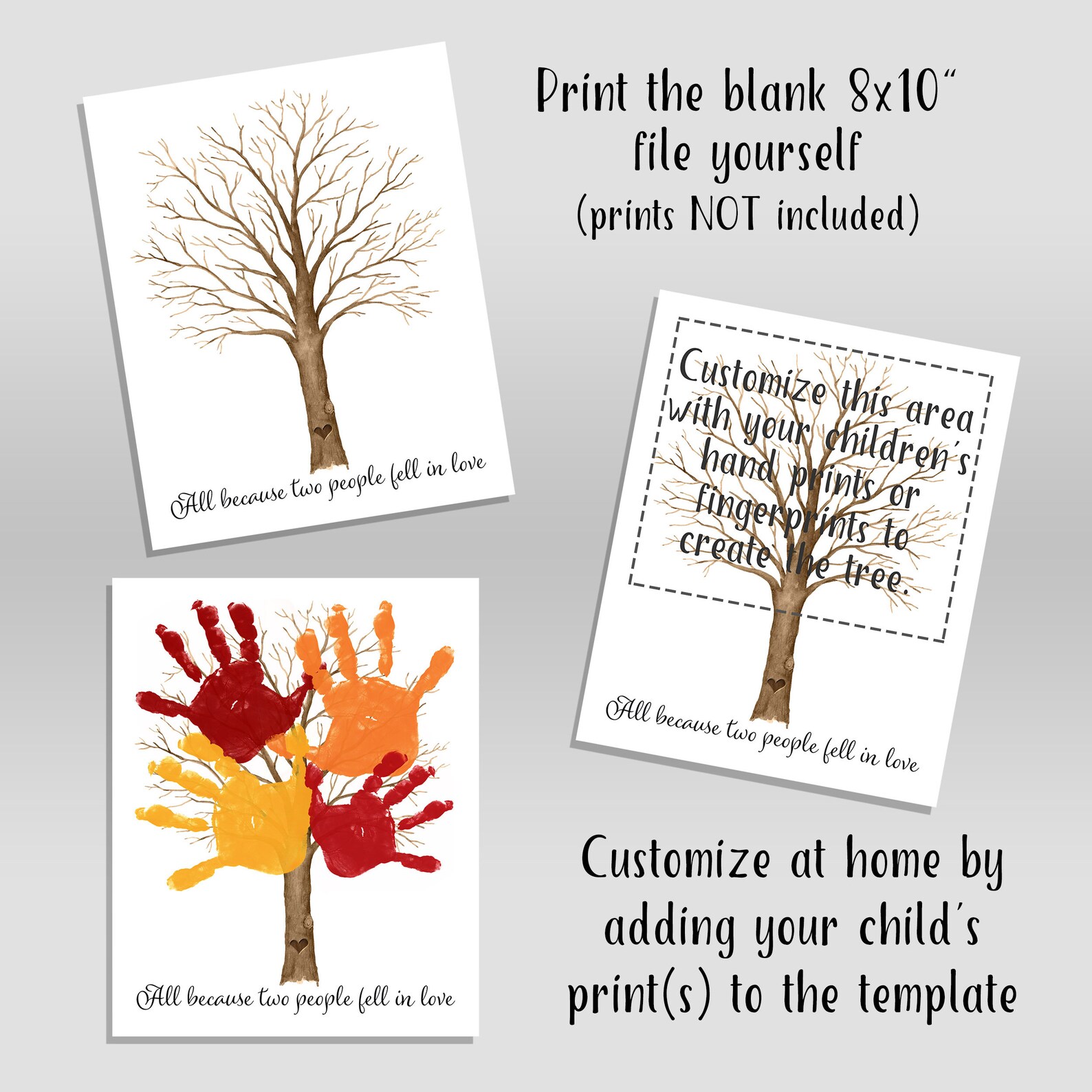 Family Tree Gift Handprint Art DIY Kid Craft Gift for Mom | Etsy