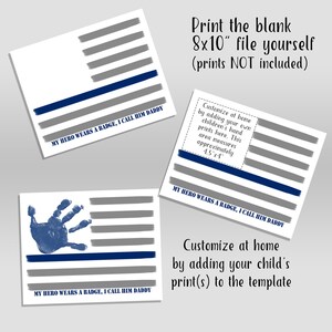 Police Officer Gift for Dad, Gift From Kids, Dad Gift, Child Handprint ...