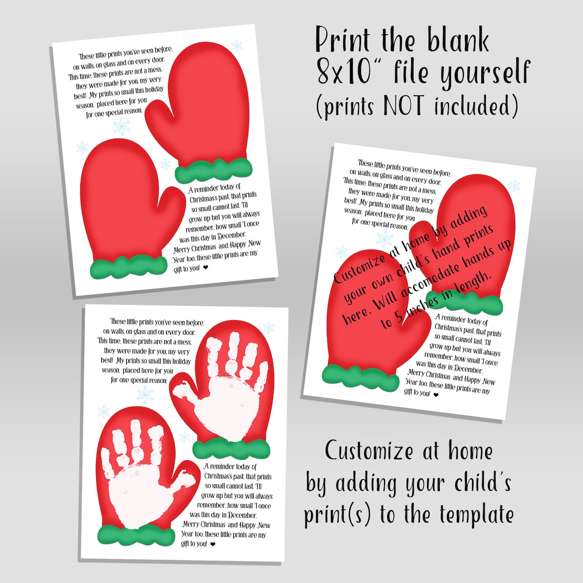 Christmas Handprint Poem Handprint Art Project for Toddlers - Etsy