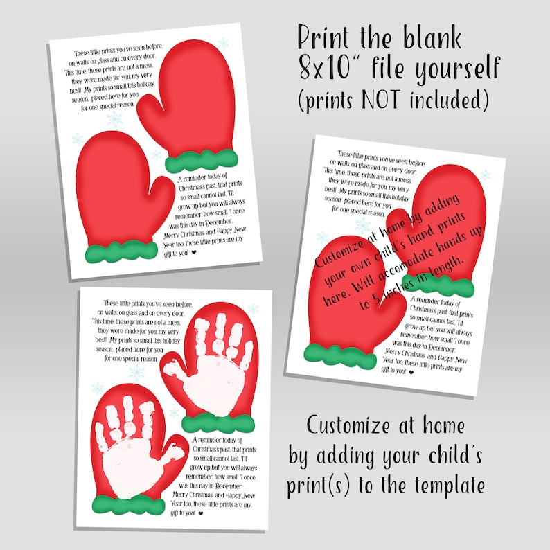 Christmas Handprint Poem Handprint Art Project for Toddlers - Etsy