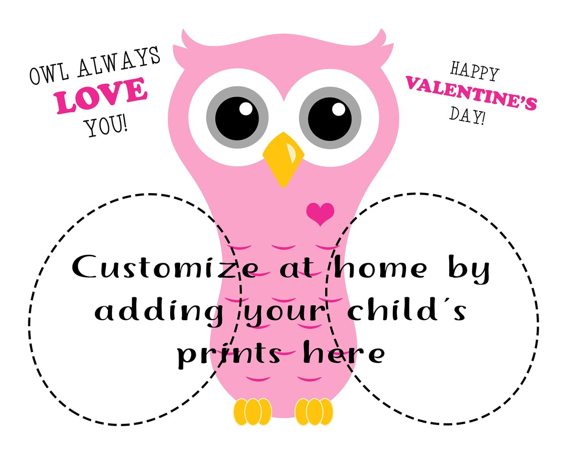 Handprint Art Valentine's Day Craft for Kids Owl Always | Etsy