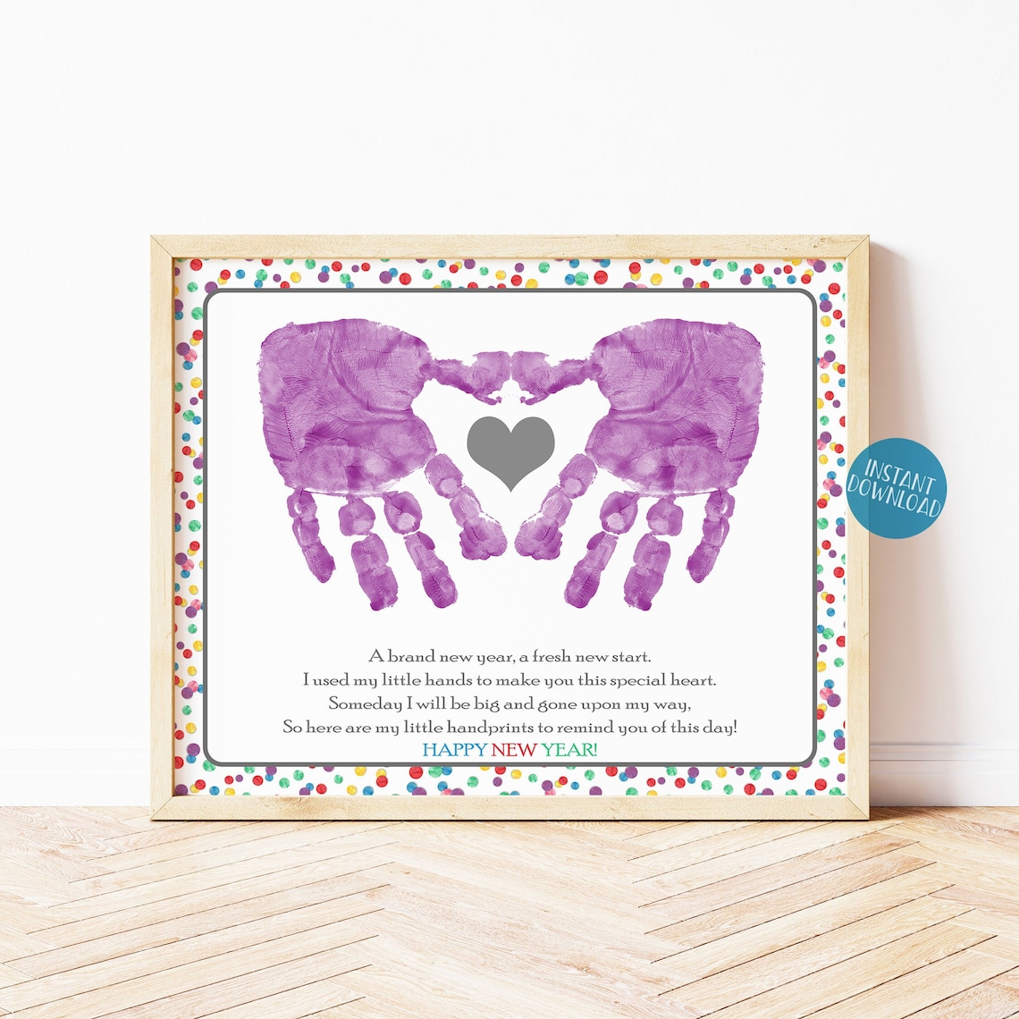 New Year's Handprint Art New Year Poem for Toddlers New - Etsy