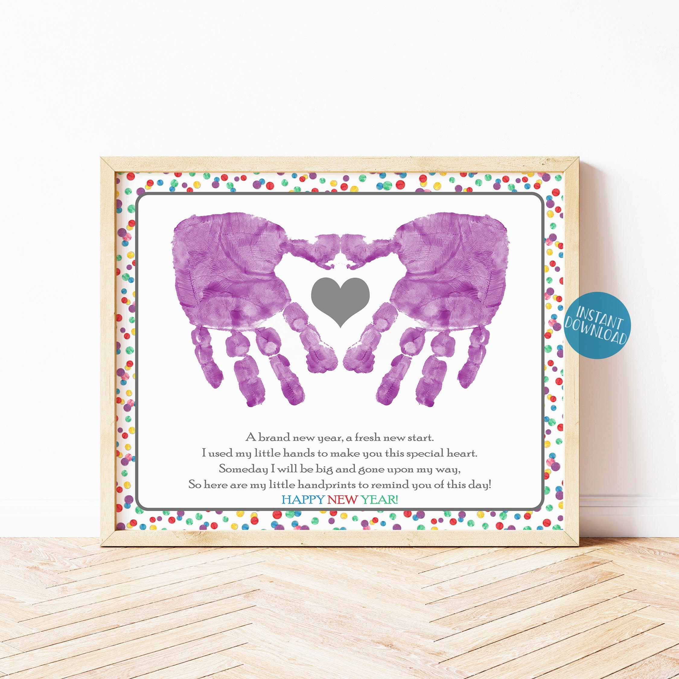 New Year's Handprint Art New Year Poem for Toddlers New - Etsy