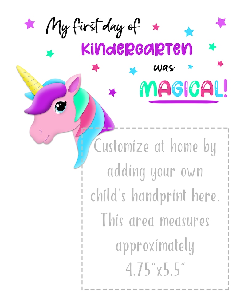 First Day of Kindergarten Handprint Art, Back to School Printable ...