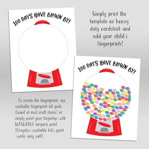 100 Days of School Blown by Classroom Activity, Fingerprint Craft ...