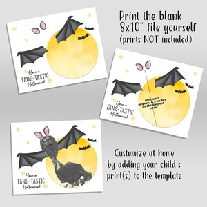 Halloween Bat Footprint Art Project for Kids, Fangtastic Halloween Card ...