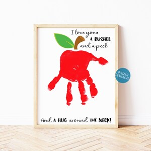 Apple Footprint Art, Handprint Art Craft for Kids, DIY Kids Craft, Love ...