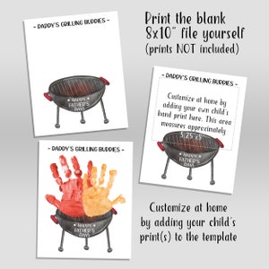 Daddy's Grilling Buddies Handprint Craft for Fathers Day, Handprint Art ...