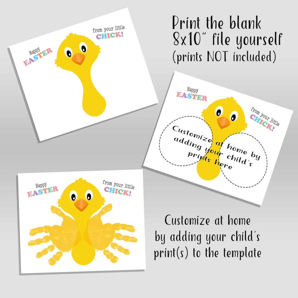 Easter Chick Handprint Art Project Easter Handprint Keepsake | Etsy