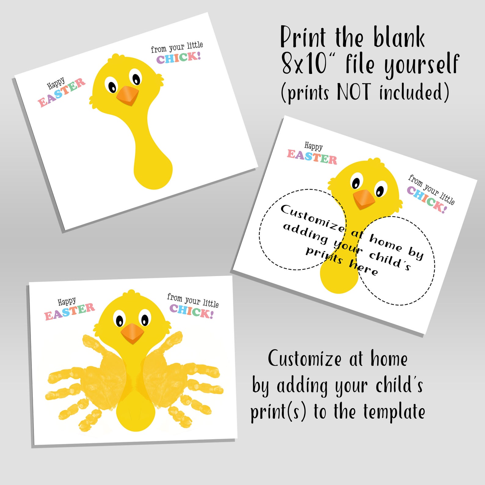 Easter Chick Handprint Art Project Easter Handprint Keepsake | Etsy