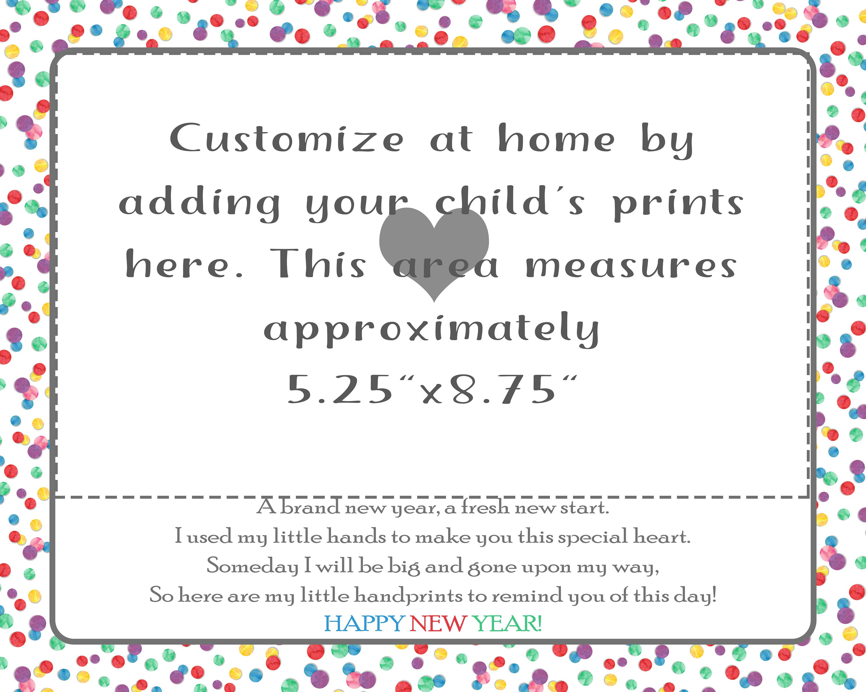 New Year's Handprint Art New Year Poem for Toddlers New - Etsy