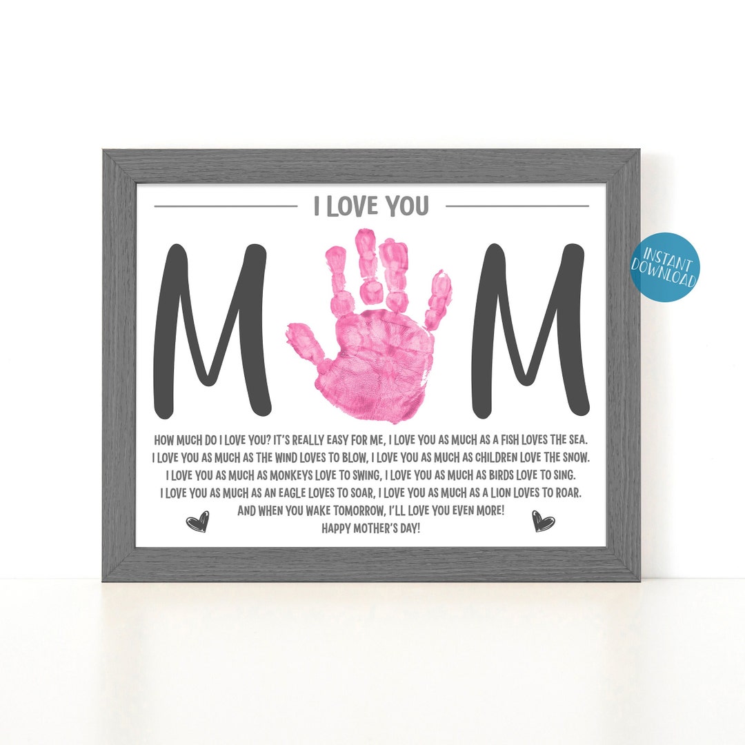 Handprint Art, Mothers Day Poem, Mother's Day Gift From Son, Mothers ...