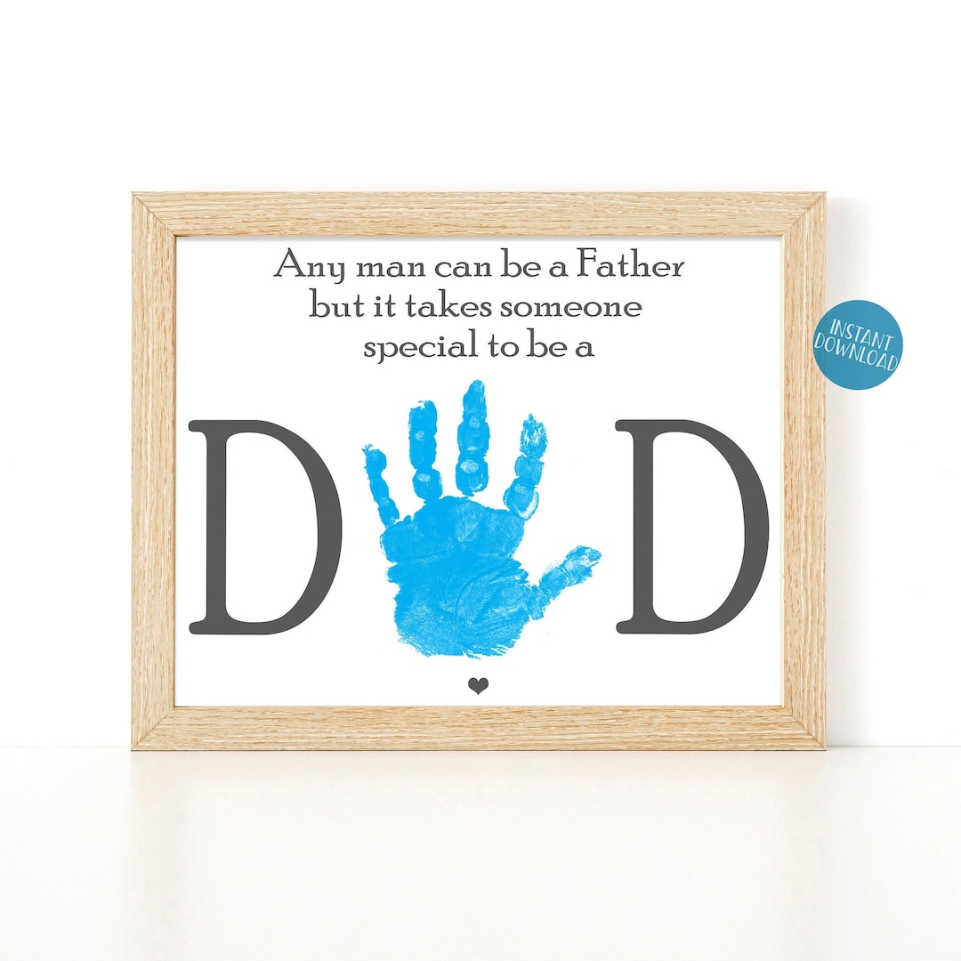 Handprint Art Gift for Dad From Daughter, Birthday Gift, Dad Gift, DIY ...