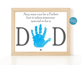Handprint Art Gift for Dad, Gift for Dad, DIY Kid Craft, Baby Handprint ...