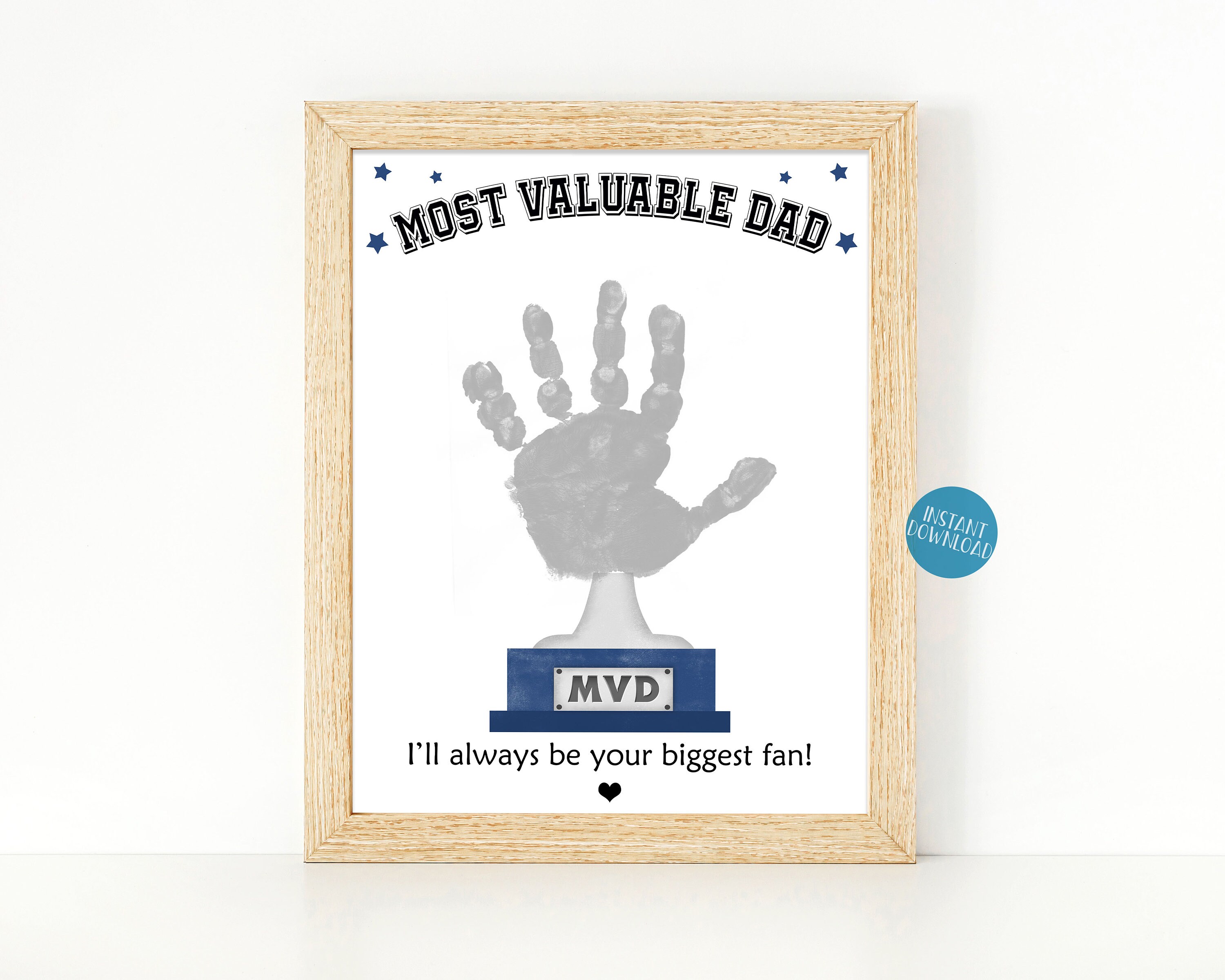 Trophy Handprint Art Gift for Dad Fathers Day Handprint - Etsy