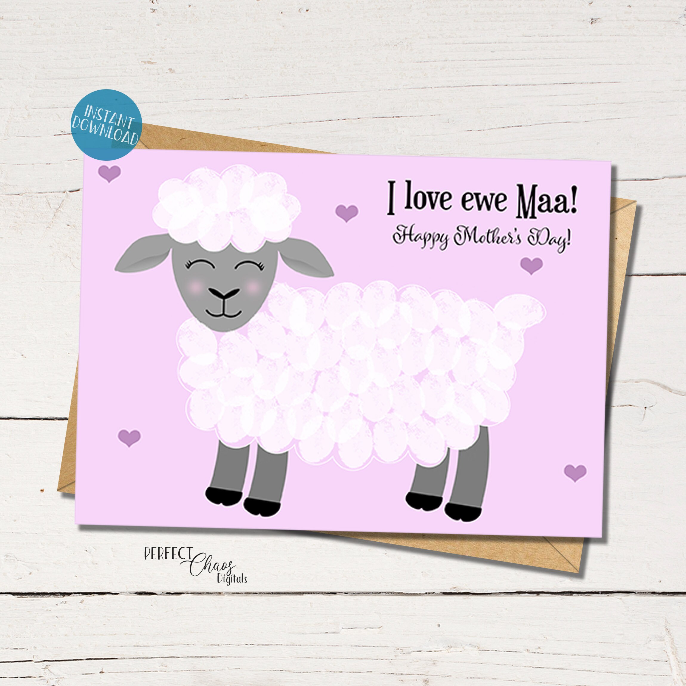 Mothers Day Card Toddler Craft Fingerprint Art DIY Kid - Etsy