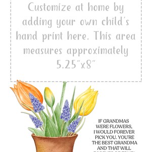Flower Handprint Art Mother's Day Gift, Printable Grandma Poem ...