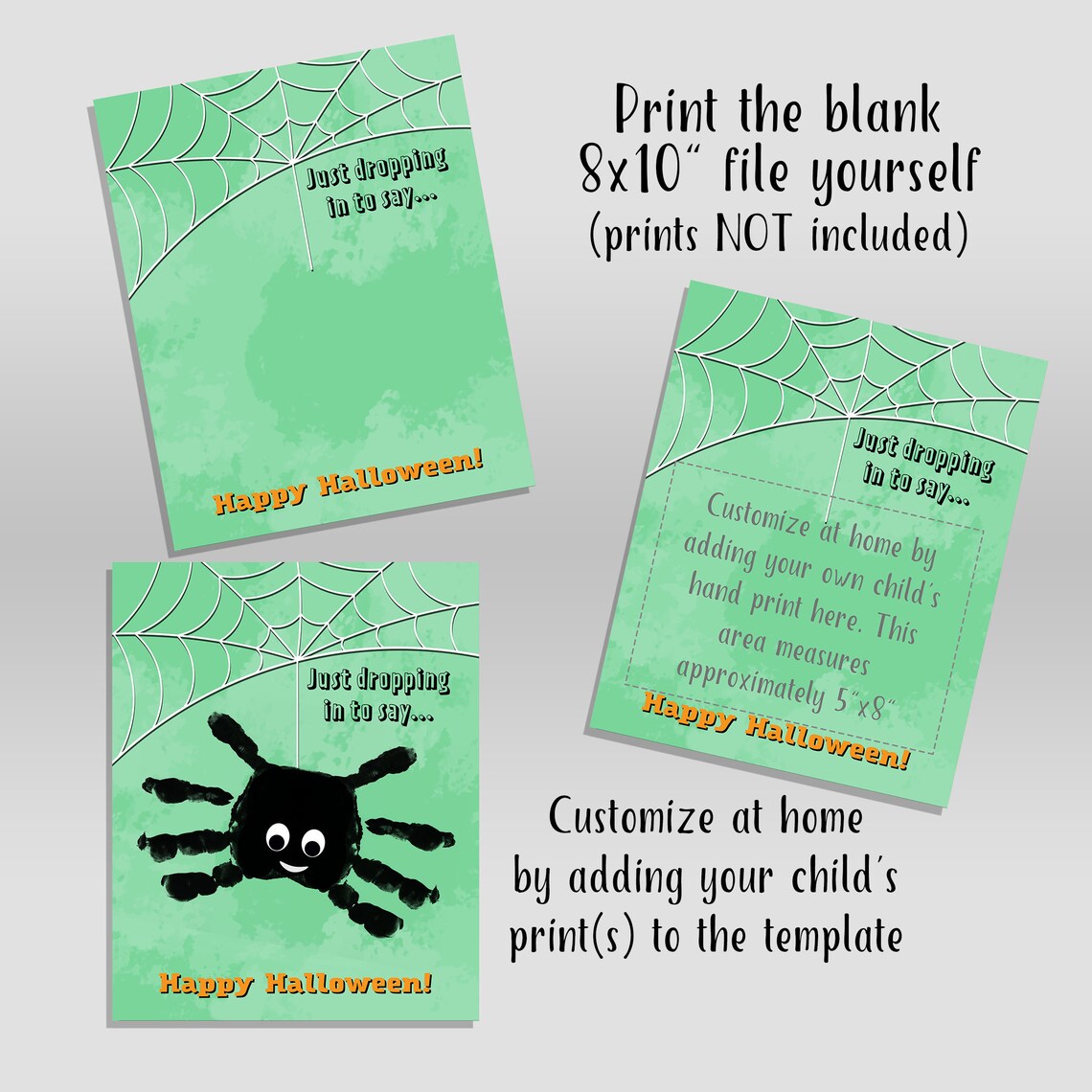 Spider Handprint Art Halloween Craft for Kids Handprint | Etsy