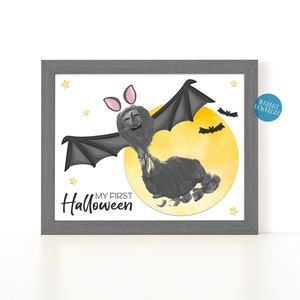Halloween Bat Footprint Art Project for Kids, My First Halloween ...