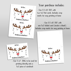 Printable DIY Christmas Card, Fingerprint Craft for Kids, Christmas ...