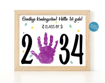 Kindergarten Graduation Keepsake Handprint Art DIY Kid | Etsy